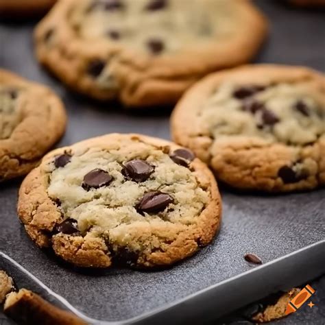 Close Up Of Delicious Chocolate Chip Cookies On Craiyon