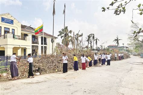 စစ်တွေမြို့ သန့်ရှင်းသာယာရေးအတွက် သန့်ရှင်းရေးလုပ်ငန်းများကို လမ်းပိုင