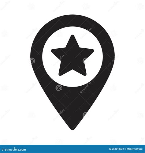 Maps Pin With Star Icon Map Pointer With Star Icon Stock Vector
