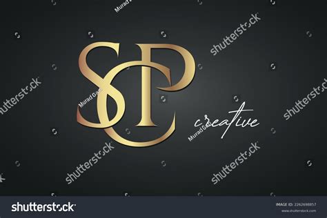 Luxury Letters Scp Golden Logo Icon Stock Vector Royalty Free