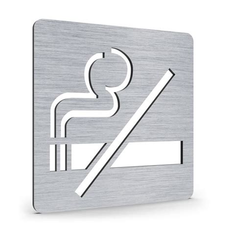 TABLICZKA PIKTOGRAM ZAKAZ PALENIA 10x10CM ALUMINIUM SREBRNY ERLI Pl