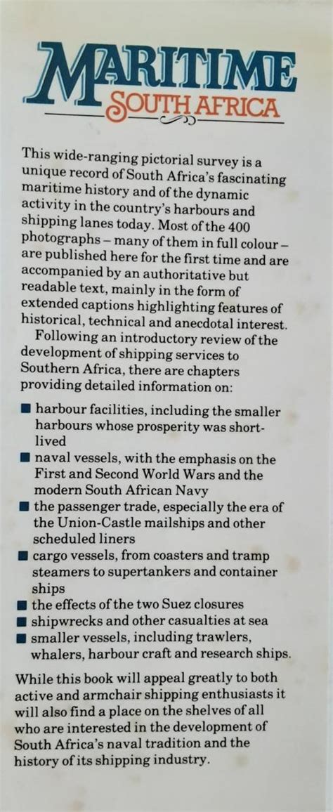 Ships Maritime South Africa A Pictorial History By Brian Ingpen