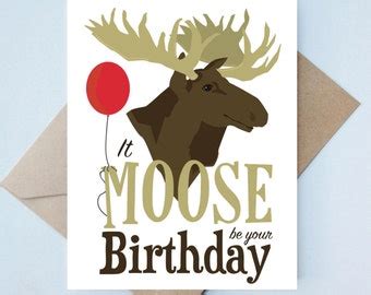 Moose Greeting Card Etsy