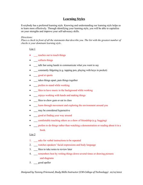 Learning Style Assessment Doc Education