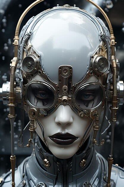 Premium Ai Image A Woman Wearing A Robot Mask