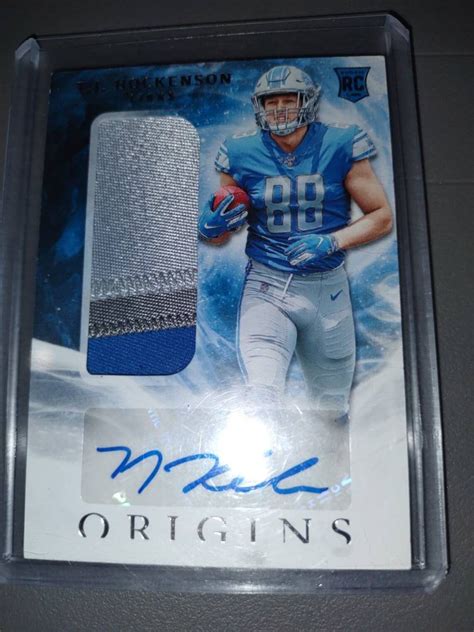 T J Hockenson Panini Certified Autographed Rookie Jersey Etsy