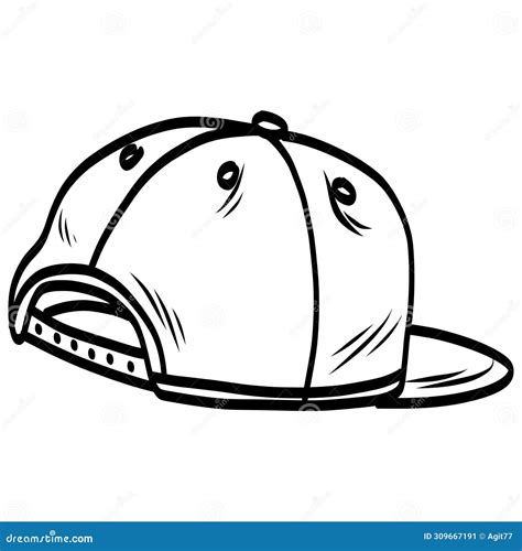 Snapback Hat Cap Backward Doodle Drawing Vector Illustration Stock Vector Illustration Of