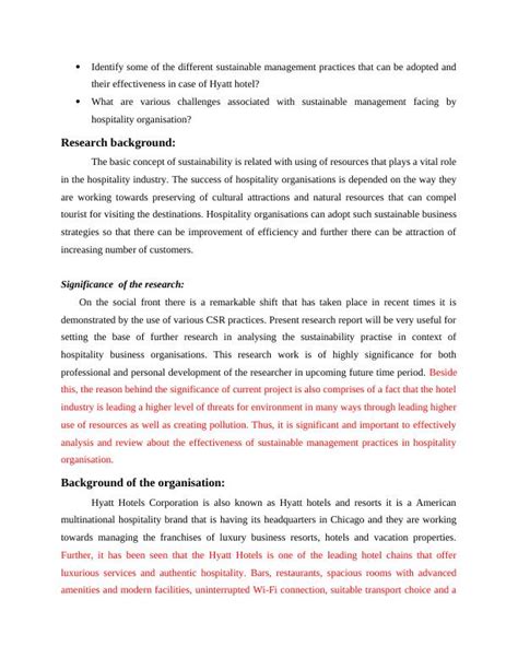 Sustainable Management Practices In Hospitality Organisation A Case