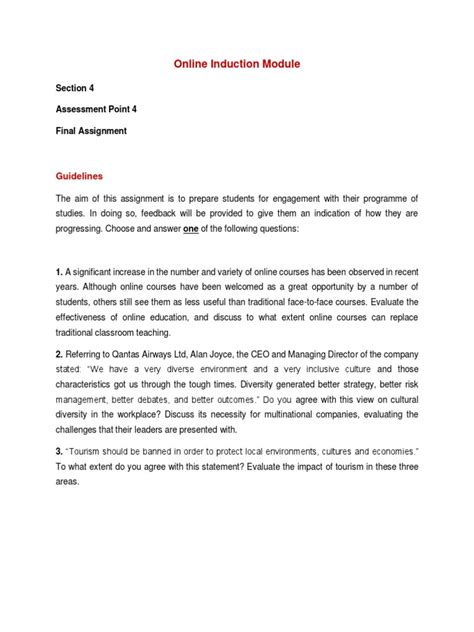Online Induction Module Guidelines Pdf Educational Technology Paragraph