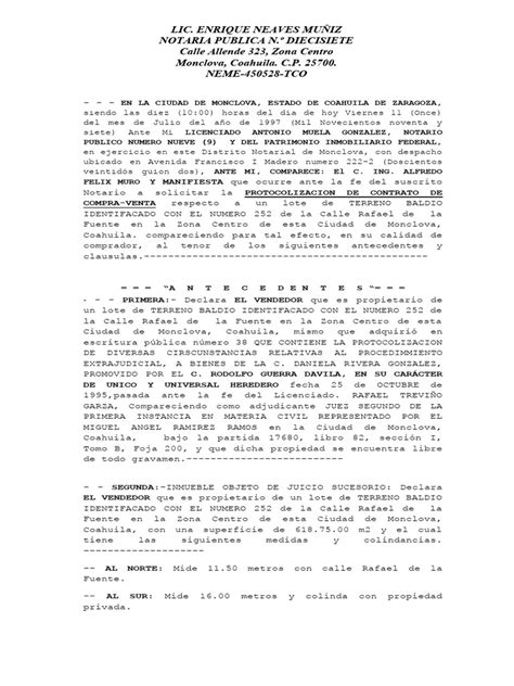 Acta De Protocolo Alfredo Felix Muro Neaves Pdf Documento De