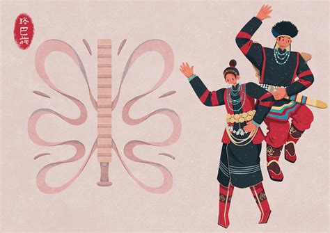 56个民族扁平插画人物——珞巴族歪蹄 站酷zcool