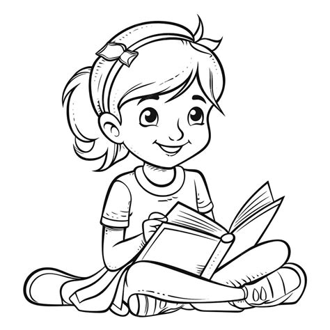 Desenho De Meninas Para Colorir Foto Premium