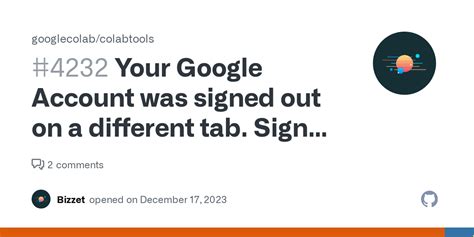 Your Google Account Was Signed Out On A Different Tab Sign In To