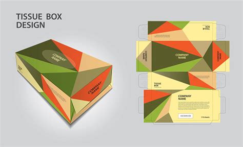다각형 배경에 티슈 상자 포장 디자인 상자 모형 3d 상자 텍스트와 로고를 배치하고 인쇄 준비 제품 디자인 라벨 디자인 포장