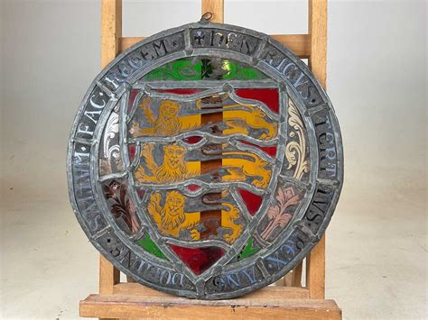 Lot 2 A Circular 18th Century Stained Glass Panel