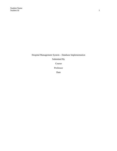 Hospital Management System Database Implementation