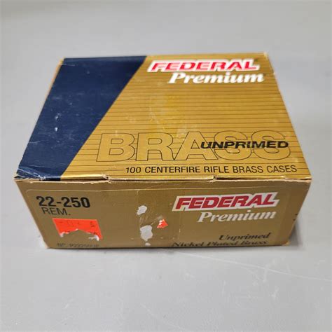 1 Box Of 100 New Federal Premium 22 250 Unprimed Brass