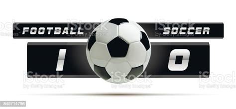 축구 또는 축구 화이트 배너와 3d 공과 흰색 배경 점수 판 그물에 공을 목표 순간을 일치 하는 축구 게임 가죽에 대한 스톡