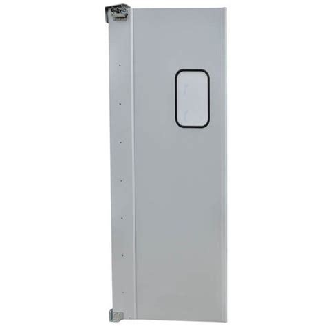 Single Aluminum Swinging Traffic Door With 9 X 14 Window 36 X 84