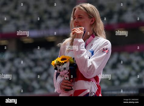 Silver Medalist Keely Hodgkinson Of Britain Poses During The Medal