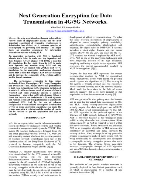 next generation encryption for data transmission in 4g 5g networks