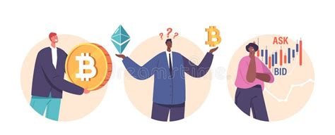 Isolated Round Icons Or Avatars With Characters Providing