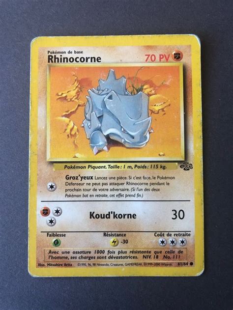 Jungle Rhinocorne 6164 Fr Wizards Carte Pokemon Vintage Kaufen Auf