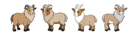 Collection Of Unique Himalayan Tahr Cartoon Art Design 57016672 Vector