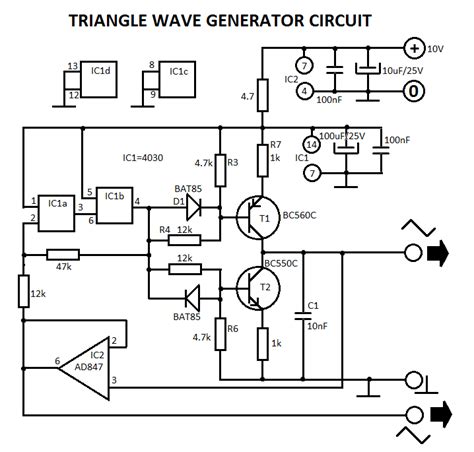 Triangle Wave Generator Circuit ElectroSchematics