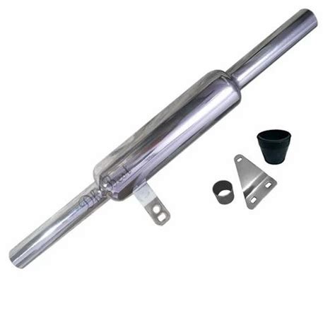 Dhe Best Bike Exaust Indori Model Silencer Filter Glasswool Chrome For Royal Enfield At Rs