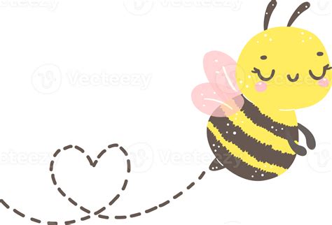 Cute Buzzing Bee Flying Cartoon 35041685 Png