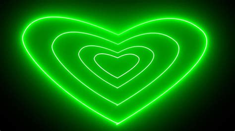 Background Video Neon Lights Loveheart Tunnel Green Screen Neon