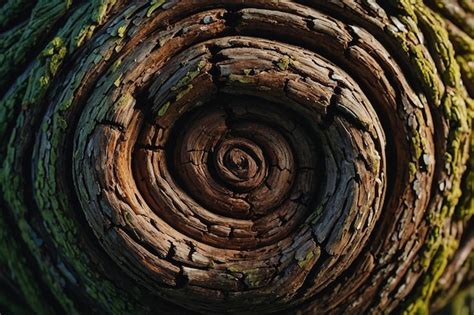 Patterns In A Tree Knot Closeup Premium Ai Generated Image