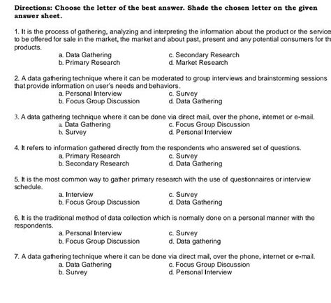 Directions Choose The Letter Of The Best StudyX