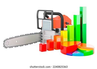 Chainsaw Growth Bar Graph Pie Chart Stock Illustration