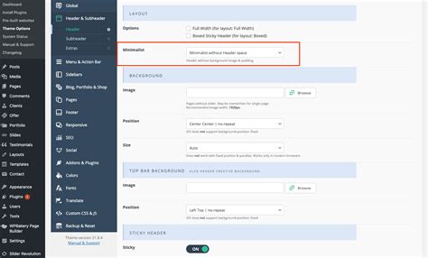 how to remove empty space in header betheme support center