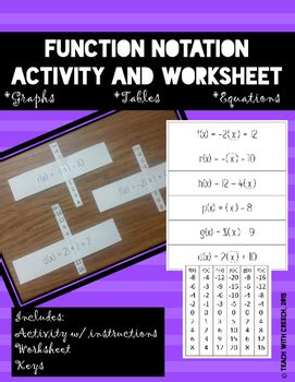 Function Notation Activity And Worksheet By Gina Creech TPT