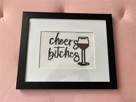 Completed Cross Stitch Handmade Design Funny Humorous Sayings