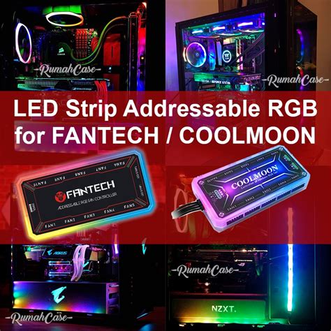 Led Strip Argb 5v Fantech Coolmoon Hub Controller Addressable Rgb 4 Pin Small Light Shopee