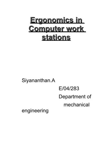 Pdf Ergonomics In Software Dokumentips