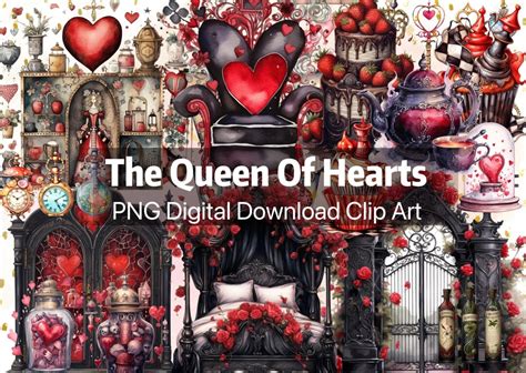 The Queen Of Hearts 2 Alices Adventures In Wonderland Digital Clip Art