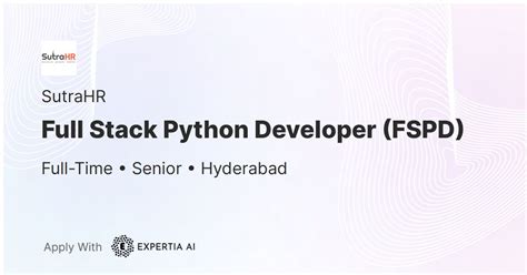 Full Stack Python Developer Fspd Job Hyderabad Senior