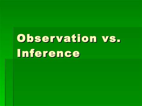 Inference And Observation Activity Ppt