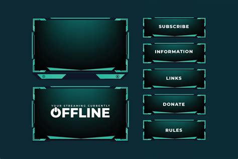 Futuristic Gaming Overlay Vector For Screen Panels With Colorful Buttons Live Streaming Overlay