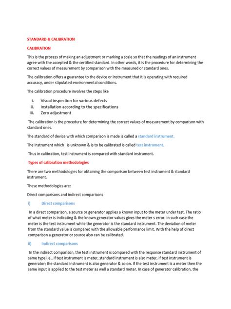 Qms Lesson 6 Notes Pdf Calibration Measurement