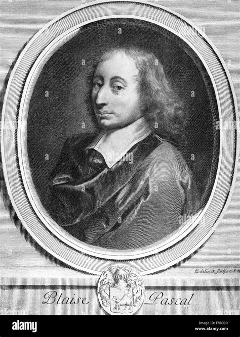Blaise Pascal 1623 1662 Nfrench Scientist And Philosopher Copper Engraving By Gerard