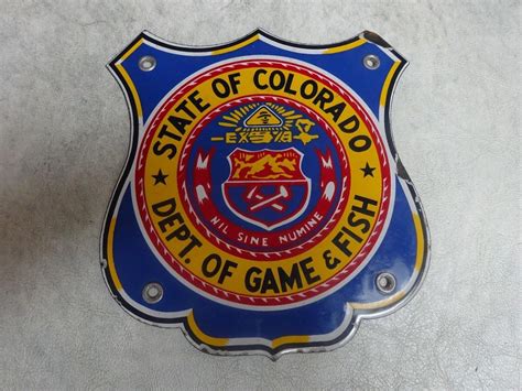 State Of Colorado Dept Of Fish And Game Porcelain Sign Porcelain