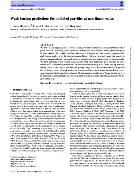Pdf Weak Lensing Predictions For Modified Gravities At Non Linear Scales