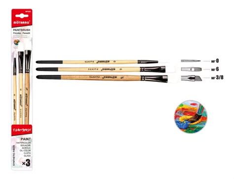 Set 3 Pinceles Para Pintura Acuarela Acrílico Gouache Oleo MercadoLibre
