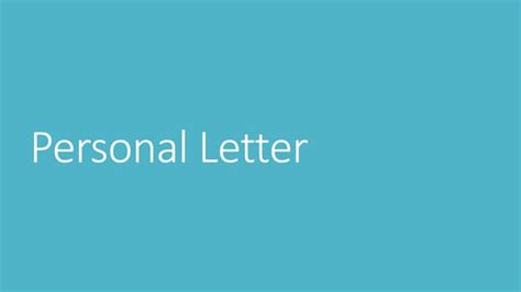 Personal Letter Ppt Pptx